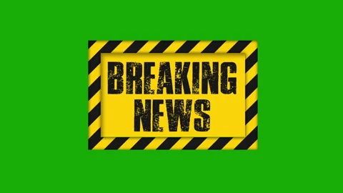 breaking news road warning sign striped ... | Stock Video | Pond5