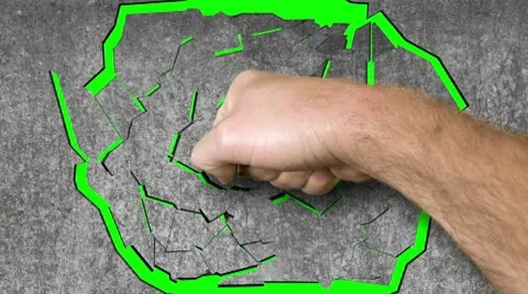breaking through concrete wall with fist... | Stock Video | Pond5