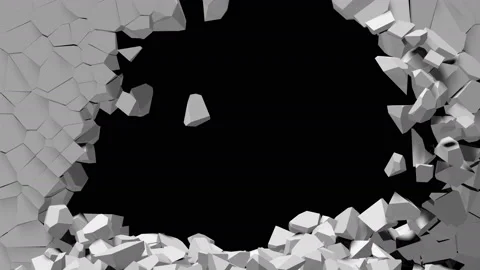 Breaking Wall cover in diagonal grid cra... | Stock Video | Pond5