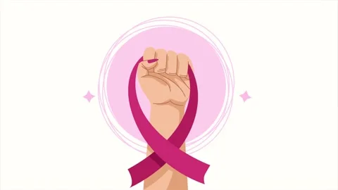 breast cancer animation with hand liftin... | Stock Video | Pond5