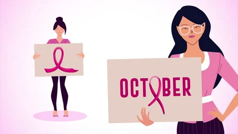 breast cancer campaign animation with gi... | Stock Video | Pond5