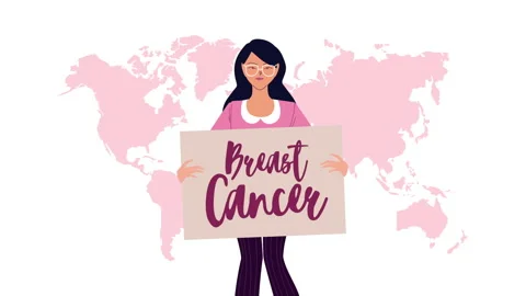breast cancer campaign animation with wo... | Stock Video | Pond5