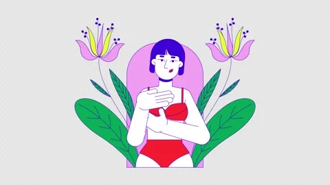 Breast cancer self exam 2D animation | Stock Video | Pond5