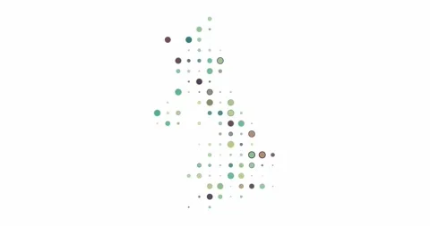 Breathing Dots Form UK Map Animation | Stock Video | Pond5