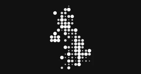 Breathing Dots Form UK Map Animation | Stock Video | Pond5