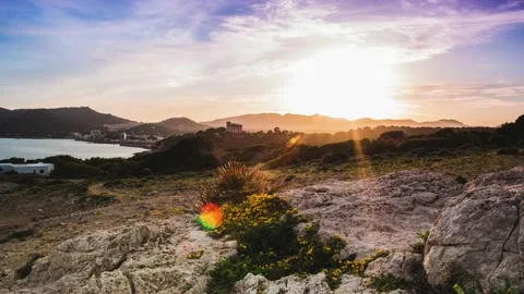 Breathtaking 4k sunset into the blue hou... | Stock Video | Pond5