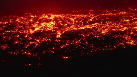 Breathtaking aerial view of volcanic lav... | Stock Video | Pond5