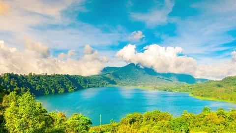 A breathtaking view of a lake inside a v... | Stock Video | Pond5