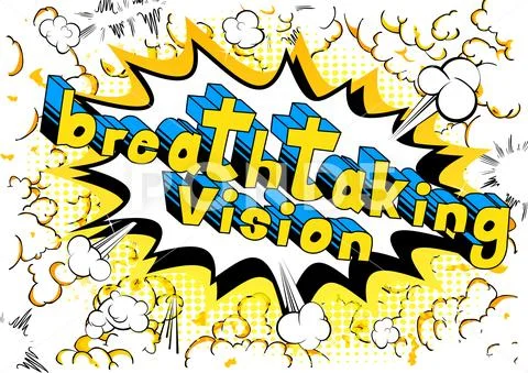 Breathtaking Vision - Comic book word on abstract background. ~ Clip ...