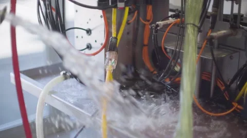 Brewer Rinses a Canning Line | Stock Video | Pond5