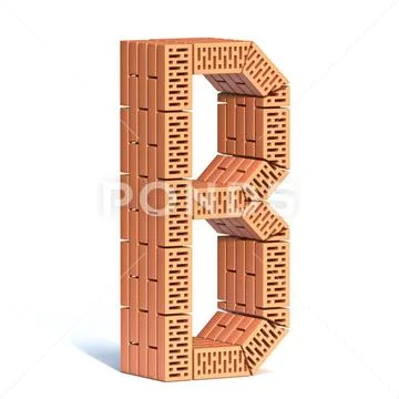 Brick wall font Letter B 3D Brick wall font Letter B 3D render ...
