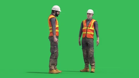 Bricklayers Workers Green Screen Speak B... | Stock Video | Pond5