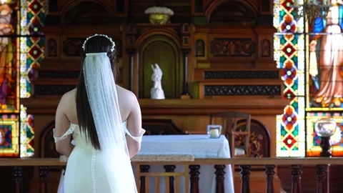 A bride, waiting for the groom in front ... | Stock Video | Pond5