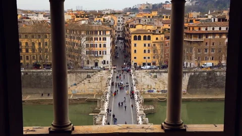Bridge of Hadrian famous bridge in Rome,... | Stock Video | Pond5