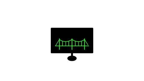 Bridge icon with arrow symbol isolated o... | Stock Video | Pond5