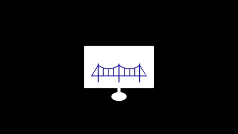 Bridge icon with arrow symbol isolated o... | Stock Video | Pond5