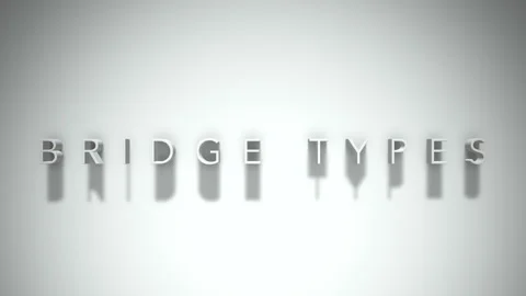 bridge types 3D title animation white te... | Stock Video | Pond5