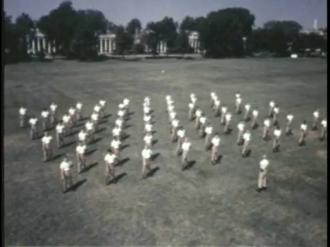 A brigade of army officers march in form... | Stock Video | Pond5