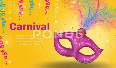 Bright carnival poster, invitation, greeting card. Masquerade Template for your: Graphic #84980109