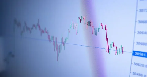 Bright chart line shows rising and falli... | Stock Video | Pond5