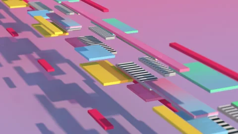 Bright colorful blocks flying. Abstract ... | Stock Video | Pond5