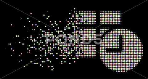 Bright Disappearing Pixel Halftone Date Time Icon: Royalty Free #96333962