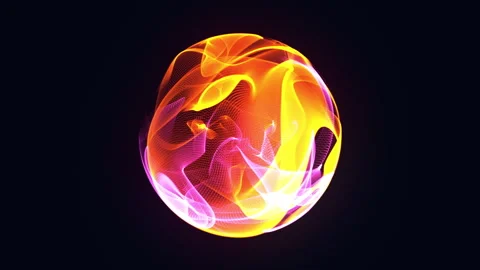 Bright glowing rotating particle 3d sphe... | Stock Video | Pond5