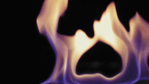 Bright hot fire flames burning on a blac... | Stock Video | Pond5