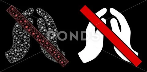 Bright Mesh 2D No Praying Hands with Flare Spots: Royalty Free #130336186