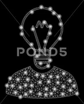 Bright Mesh Network Bulb Inventor with Flash Spots: Royalty Free #108815046