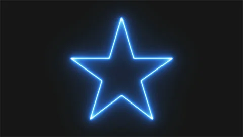 Bright Neon Blue Star Sign | Stock Video | Pond5