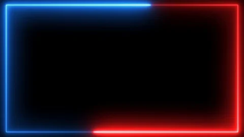 Bright neon frame with moving red and bl... | Stock Video | Pond5