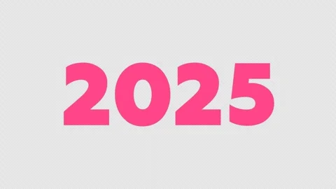 Bright pink numbers 2024 to blue 2025. B... | Stock Video | Pond5