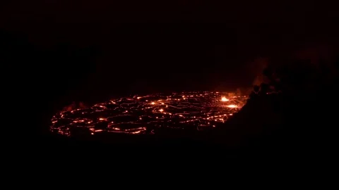 Bright red lava eruption, fresh volcanic... | Stock Video | Pond5