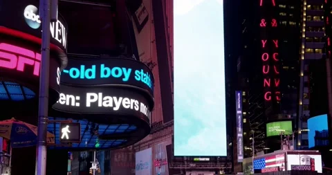 Bright screens in Times Square showing a... | Stock Video | Pond5