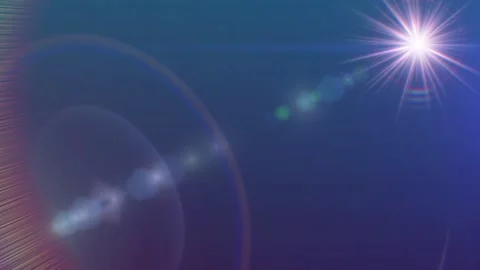 Bright spectrum lens flare on blue gradi... | Stock Video | Pond5