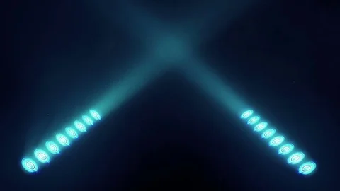 Bright stage lights flashing in blue col... | Stock Video | Pond5