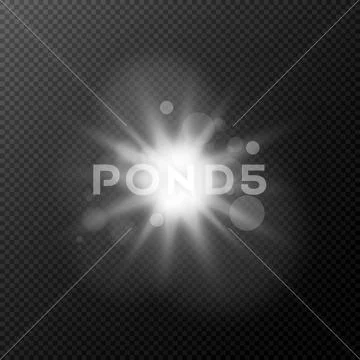 A bright white flash isolated on a transparent background. Flash ...