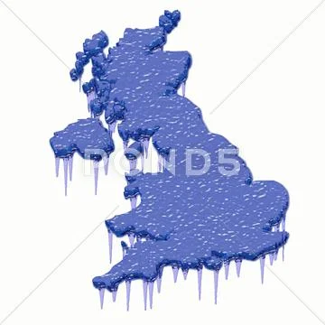Britain 3d map in steel blue: Graphic #11680157