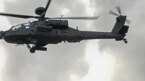 British army Boeing Apache attack helico... | Stock Video | Pond5