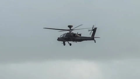 British army Boeing Apache attack helico... | Stock Video | Pond5