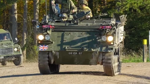 British army Bulldog FV432 APC tracked v... | Stock Video | Pond5