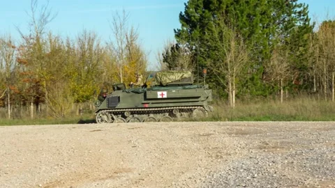 British army Bulldog FV432 APC tracked v... | Stock Video | Pond5