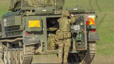 British army Bulldog FV432 APC tracked v... | Stock Video | Pond5