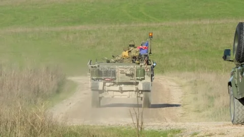 British army Bulldog FV432 APC tracked v... | Stock Video | Pond5