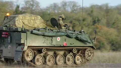 British army REME Bulldog FV432 APC tank... | Stock Video | Pond5