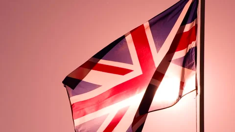 British Flag in Back Sunlight HD Pro 30 | Stock Video | Pond5