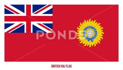 British Raj (1858-1947) Flag Waving Vector Illustration on White ...