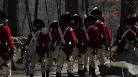 British Redcoats Marching with Muskets -... | Stock Video | Pond5