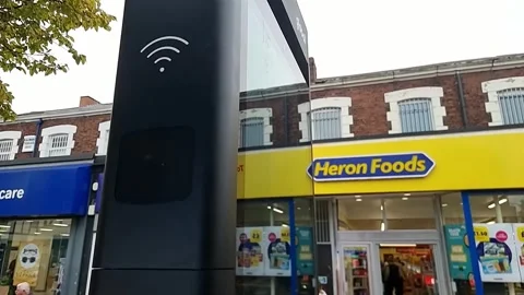 British Telecom digital street hub touch... | Stock Video | Pond5